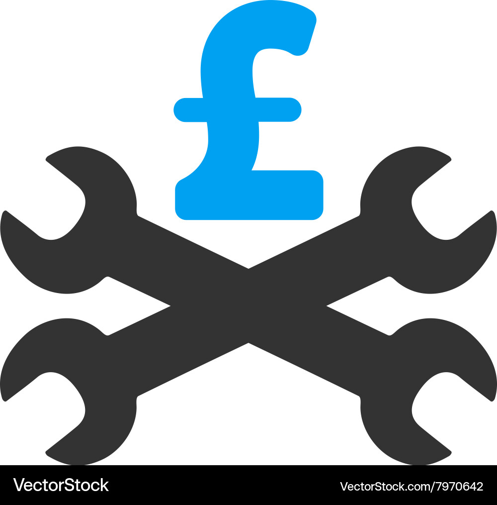Service pound price flat icon symbol Royalty Free Vector
