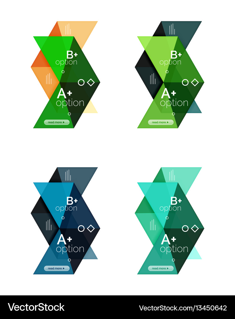 Set color abstract arrow option infographic Vector Image