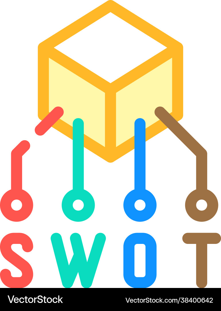 Swot analysis production color icon Royalty Free Vector