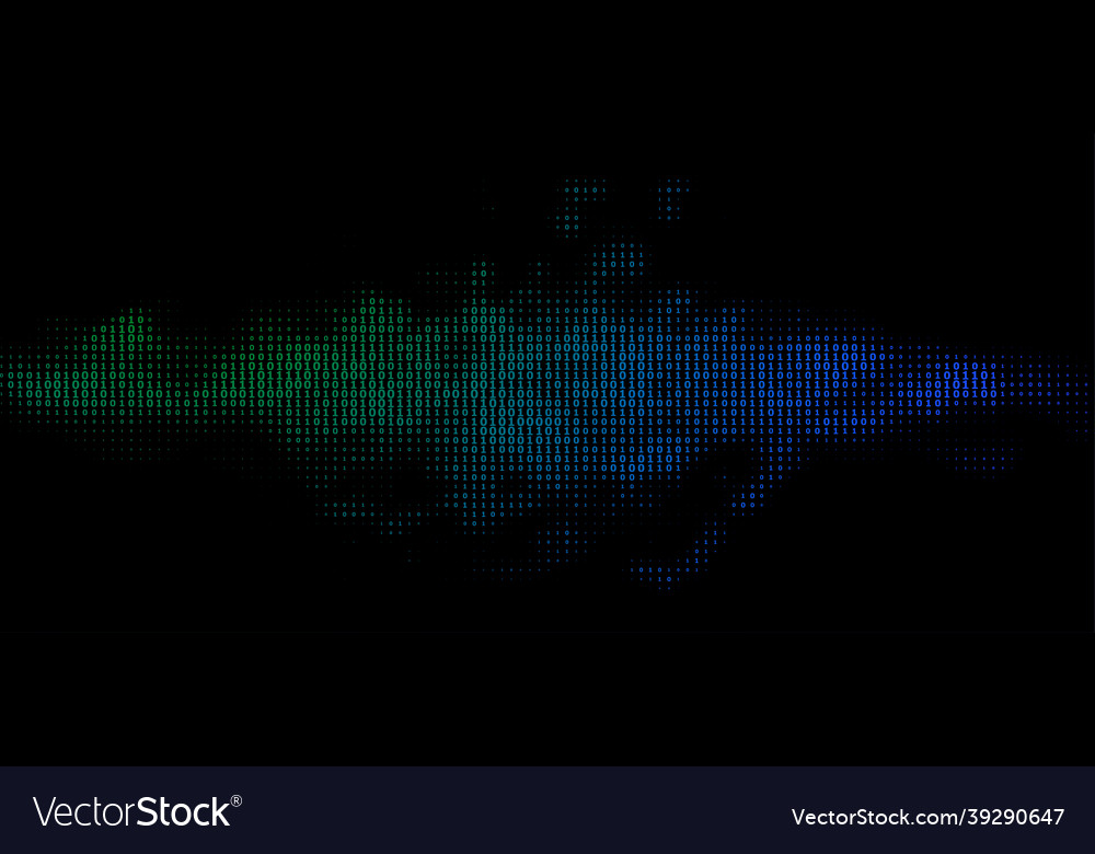 Abstract Halftone Binary Code Background Vector Image