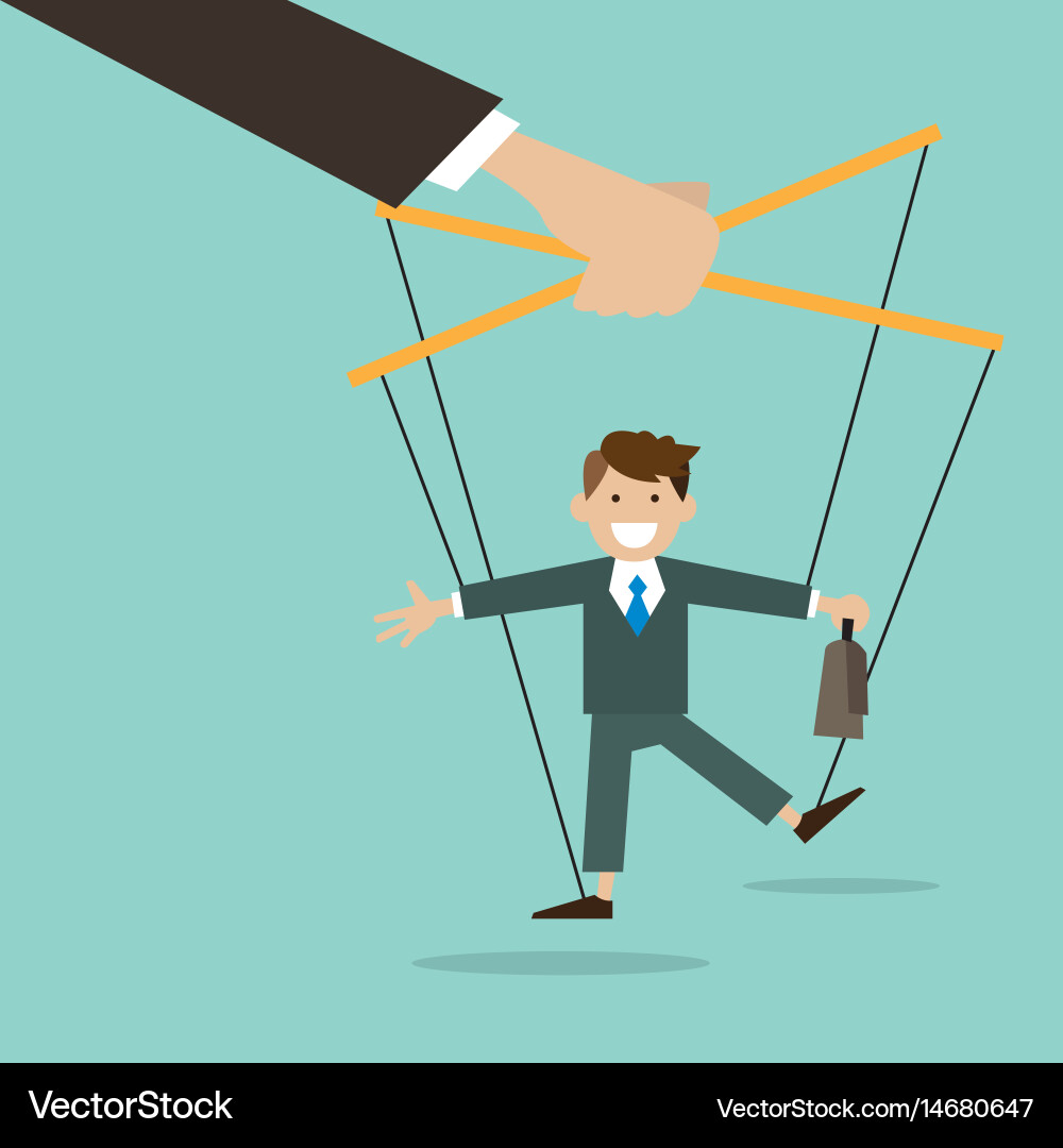 Business concept is puppeteer Royalty Free Vector Image