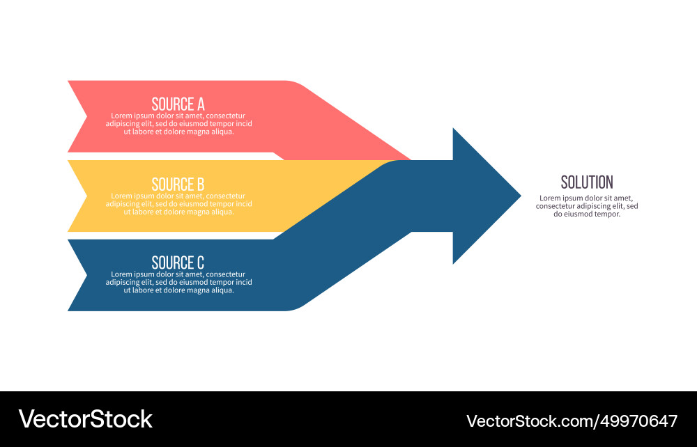 Business infographic template arrow with 3 Vector Image