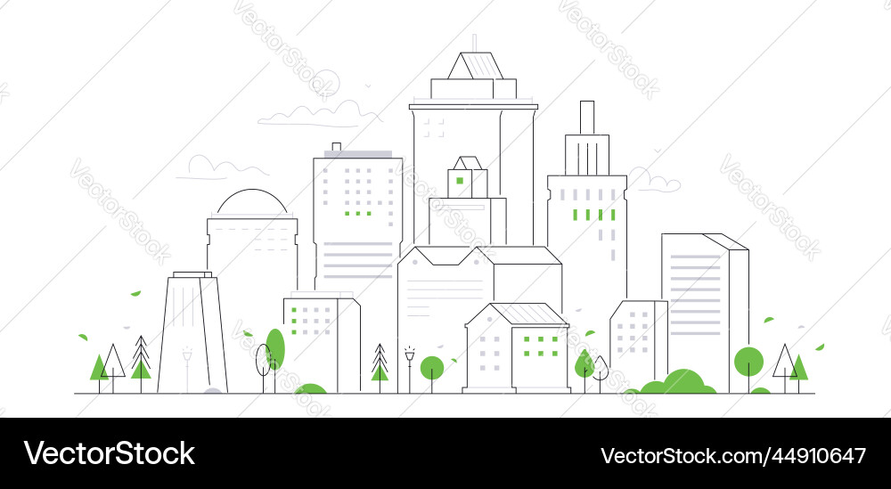 City street - modern thin line design style Vector Image