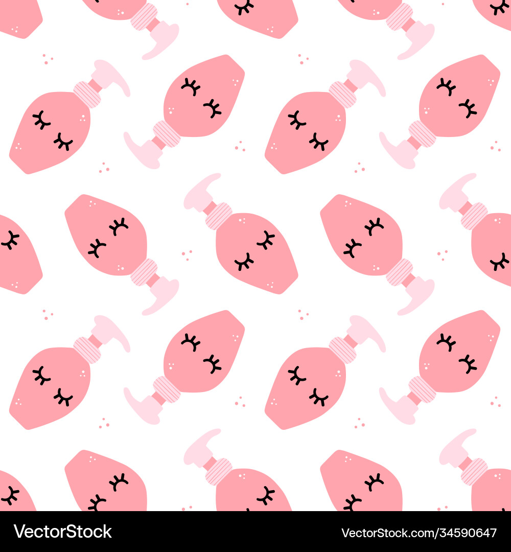 Female hygiene products in pink bottles pattern Vector Image