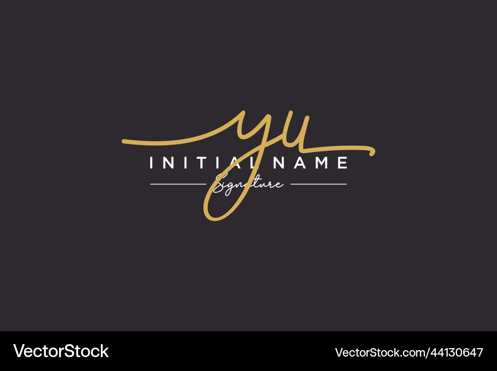 Initial yu signature logo template hand drawn Vector Image