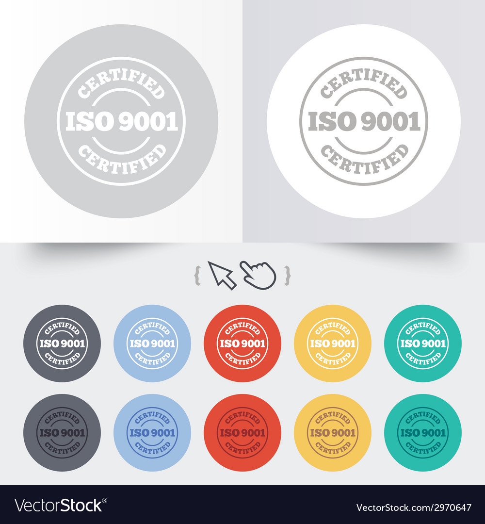 Iso 9001 certified sign certification stamp Vector Image