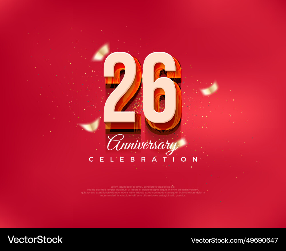 Modern design number for the 26th anniversary Vector Image
