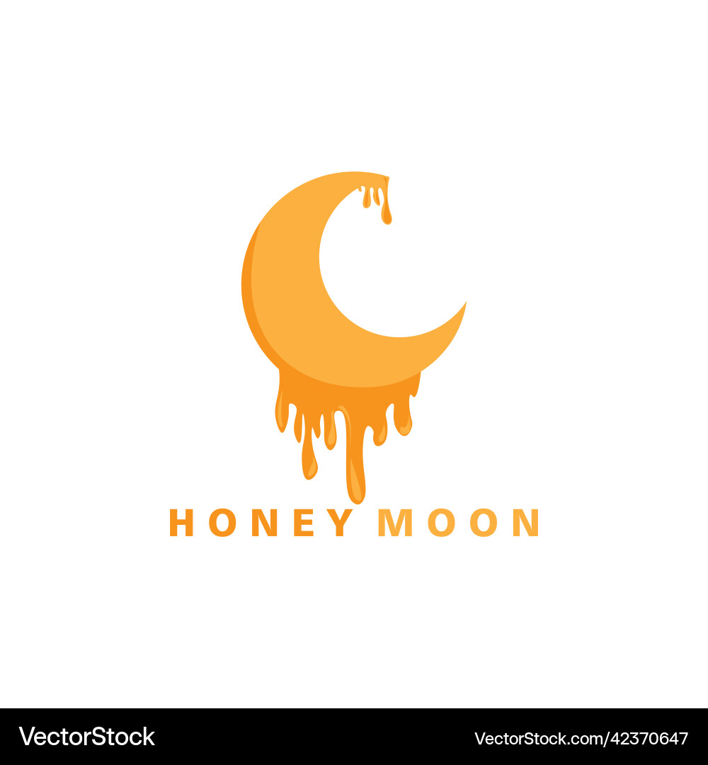 Moon logo honey color design Royalty Free Vector Image