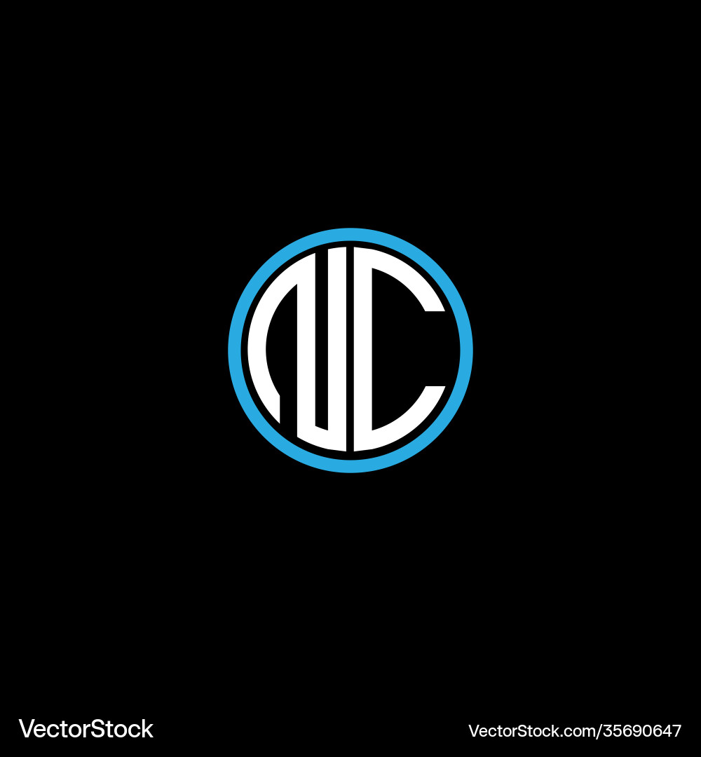N c letter logo creative design on black color Vector Image