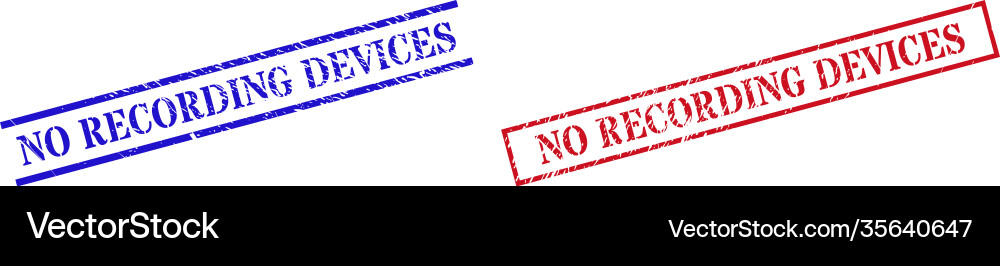 No recording devices grunge rubber stamp Vector Image