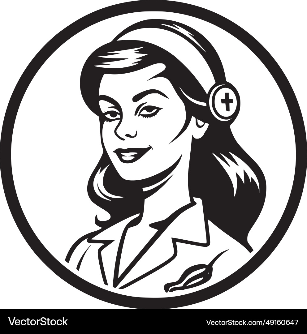 Nurse - minimalist and simple silhouette Vector Image