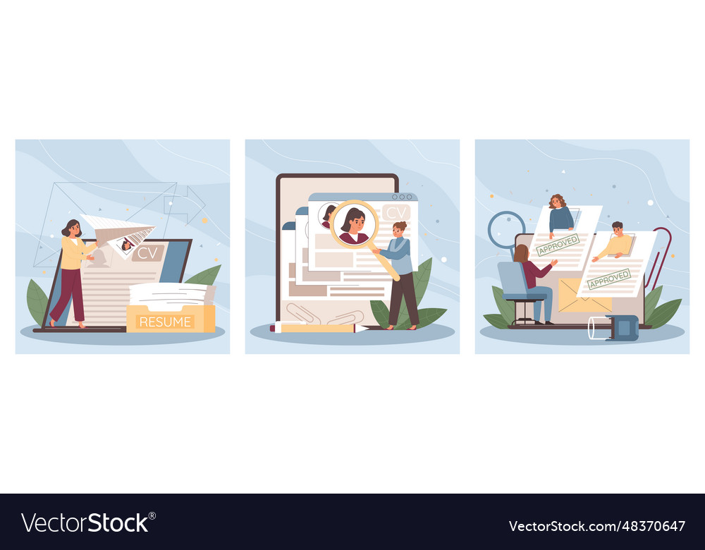 Resume cv square compositions Royalty Free Vector Image