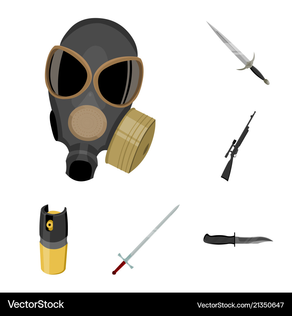 Types weapons cartoon icons in set collection Vector Image