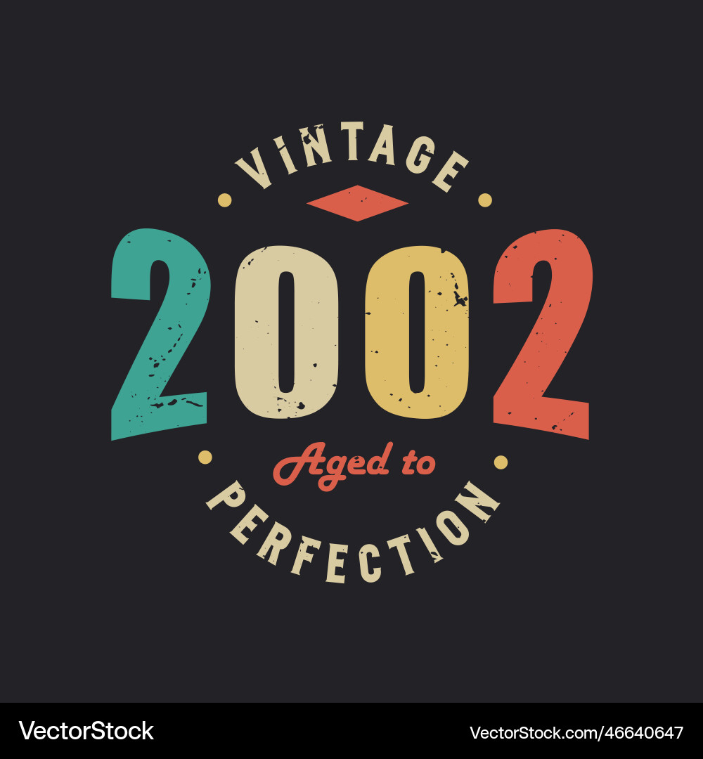 Vintage 2002 aged to perfection 2002 Royalty Free Vector