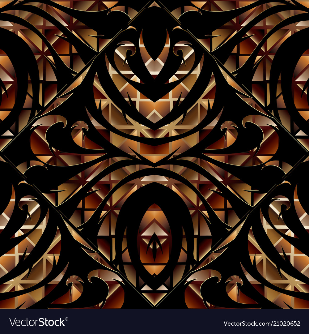 Abstract floral 3d seamless pattern Royalty Free Vector Abstract floral 3d seamless pattern Royalty Free Vector