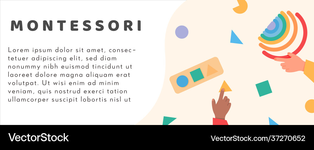 Banner for montessori school Royalty Free Vector Image