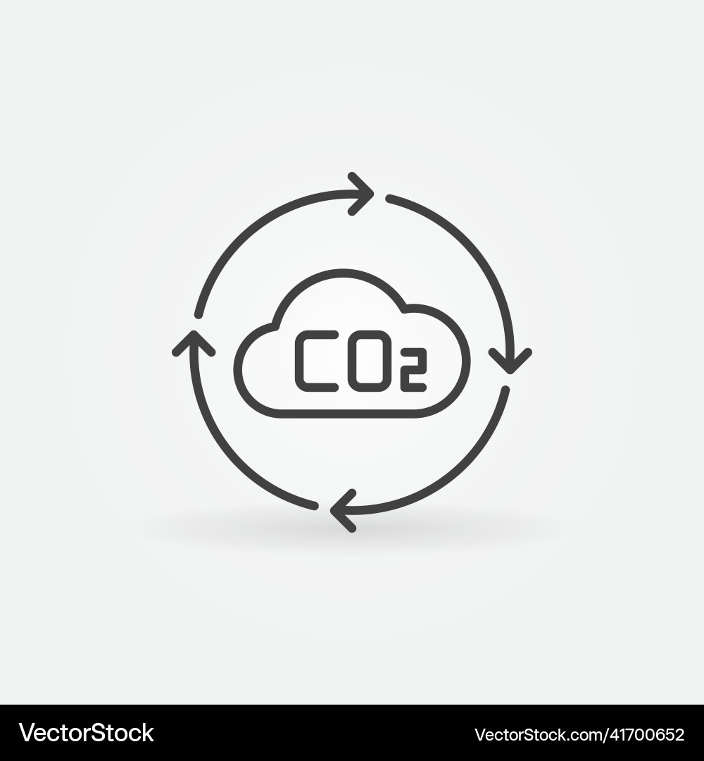 Carbon dioxide co2 inside arrows outline Vector Image