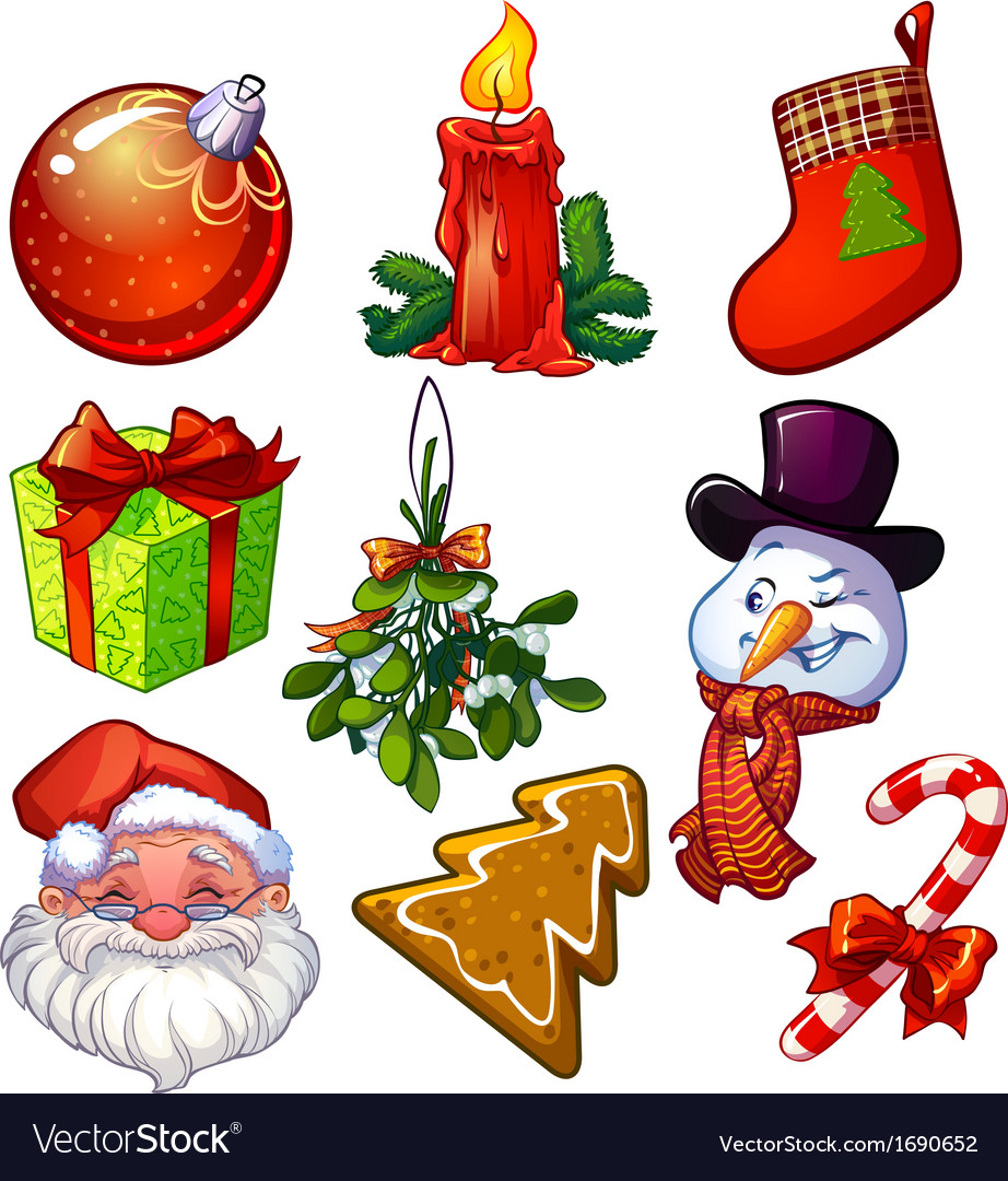 Christmas set Royalty Free Vector Image - VectorStock