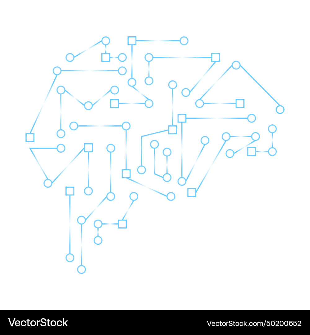 Circuit brain chip Royalty Free Vector Image - VectorStock