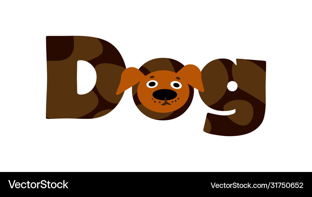 Dog lettering for logo colored isolated Royalty Free Vector