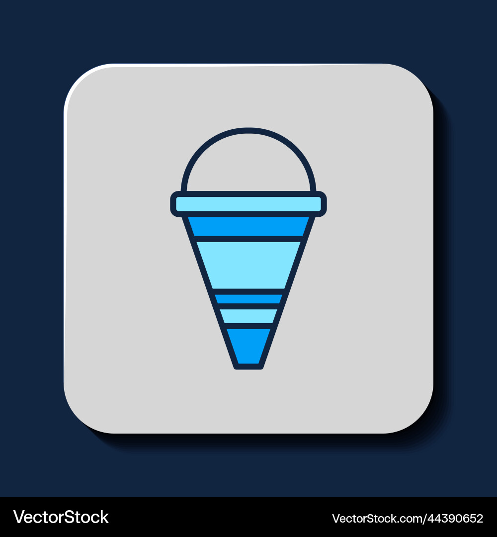 Filled outline fire cone bucket icon isolated Vector Image