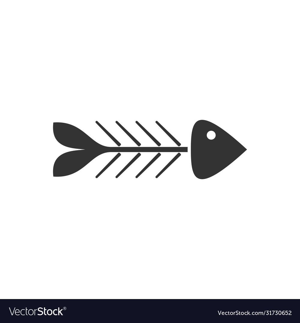 Fishbone icon flat Royalty Free Vector Image - VectorStock