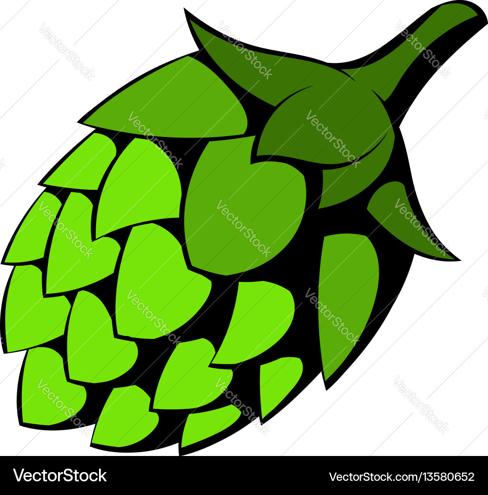 Green hop icon cartoon Royalty Free Vector Image
