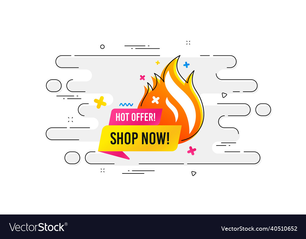 Hot offer sale banner discount sticker shape Vector Image