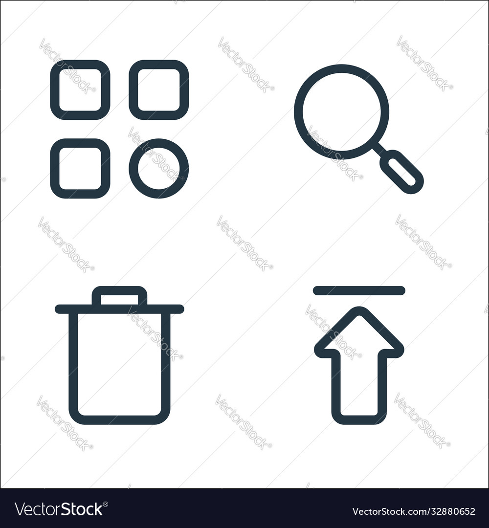 Interface line icons linear set quality line set Vector Image