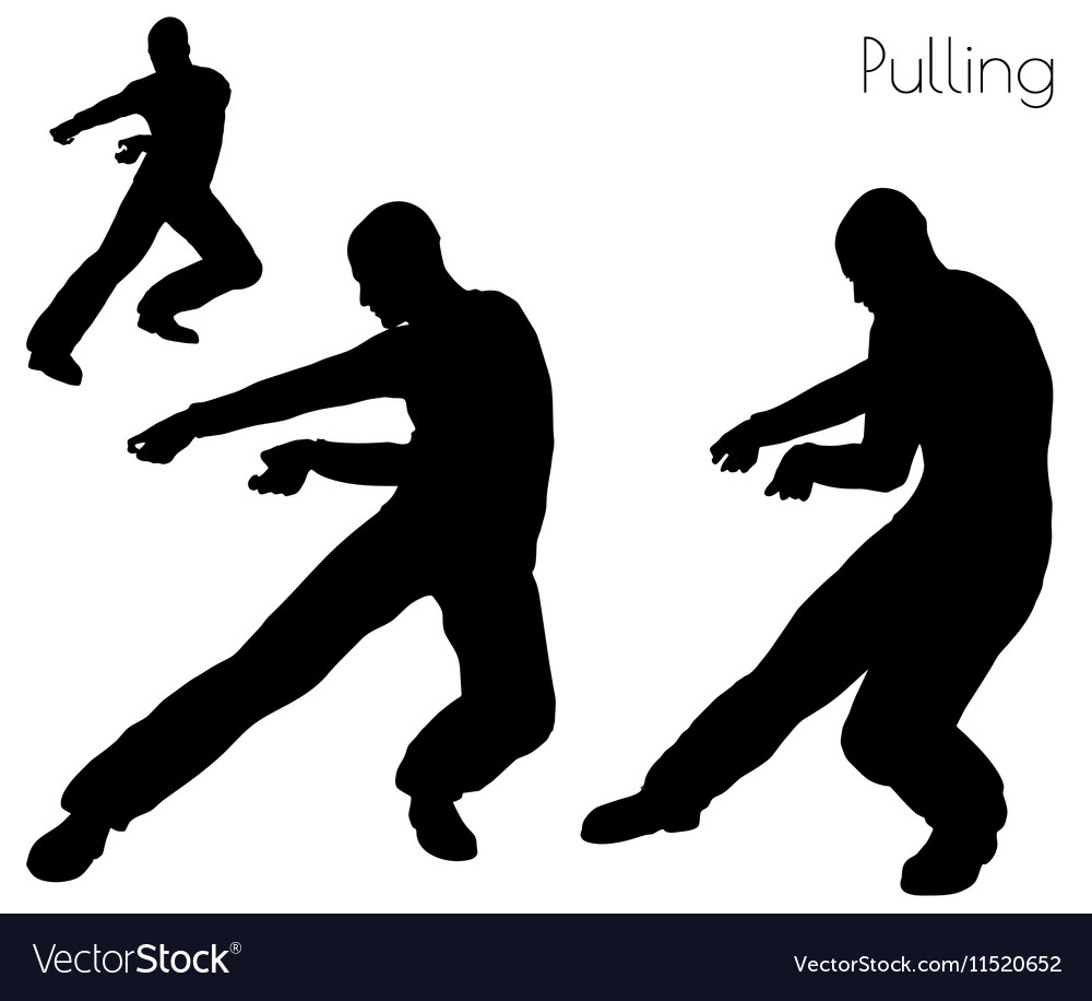Man in pulling action pose Royalty Free Vector Image