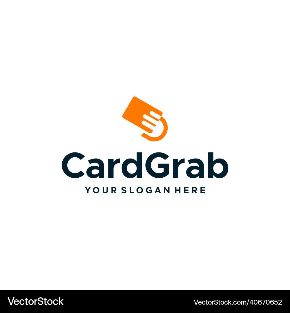 Minimalist flat letter mark card grab logo design Vector Image