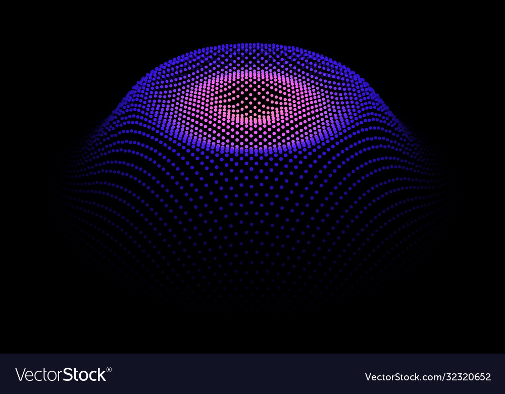 Node surface sea dot wave glowing stream drip Vector Image