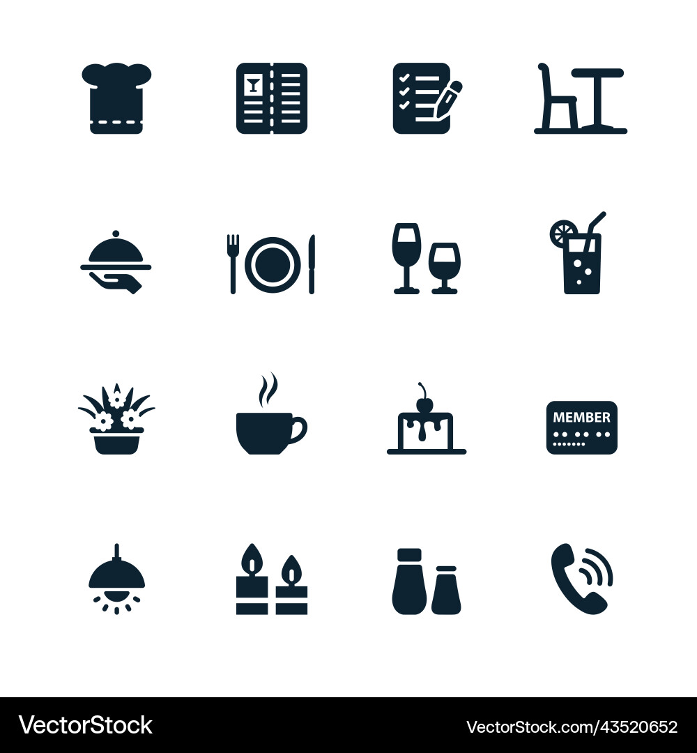 Restaurant-and-restaurant-service-icons Royalty Free Vector
