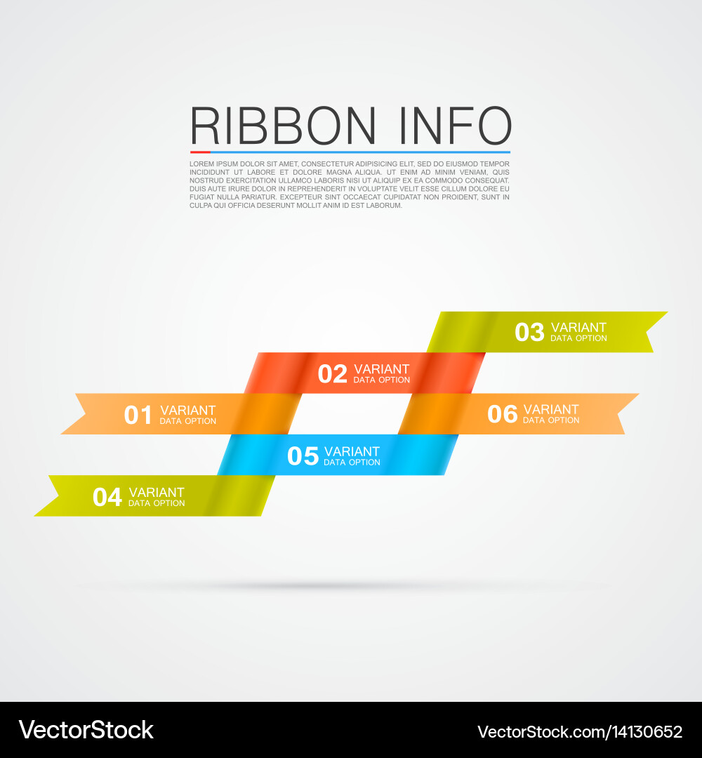 Ribbon list of options Royalty Free Vector Image