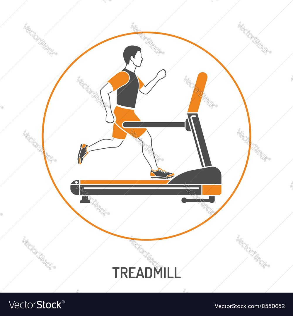 Runner on treadmill concept Royalty Free Vector Image