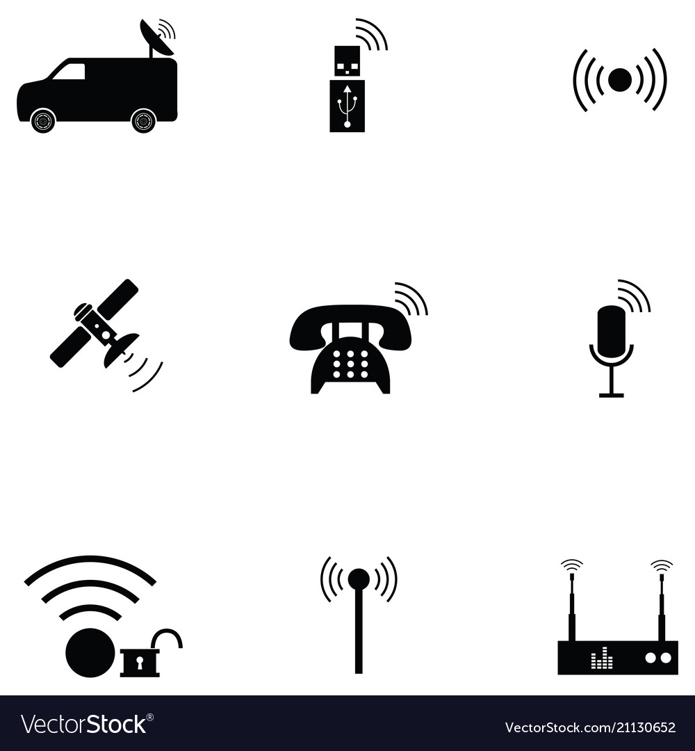 Wireless icon set Royalty Free Vector Image - VectorStock