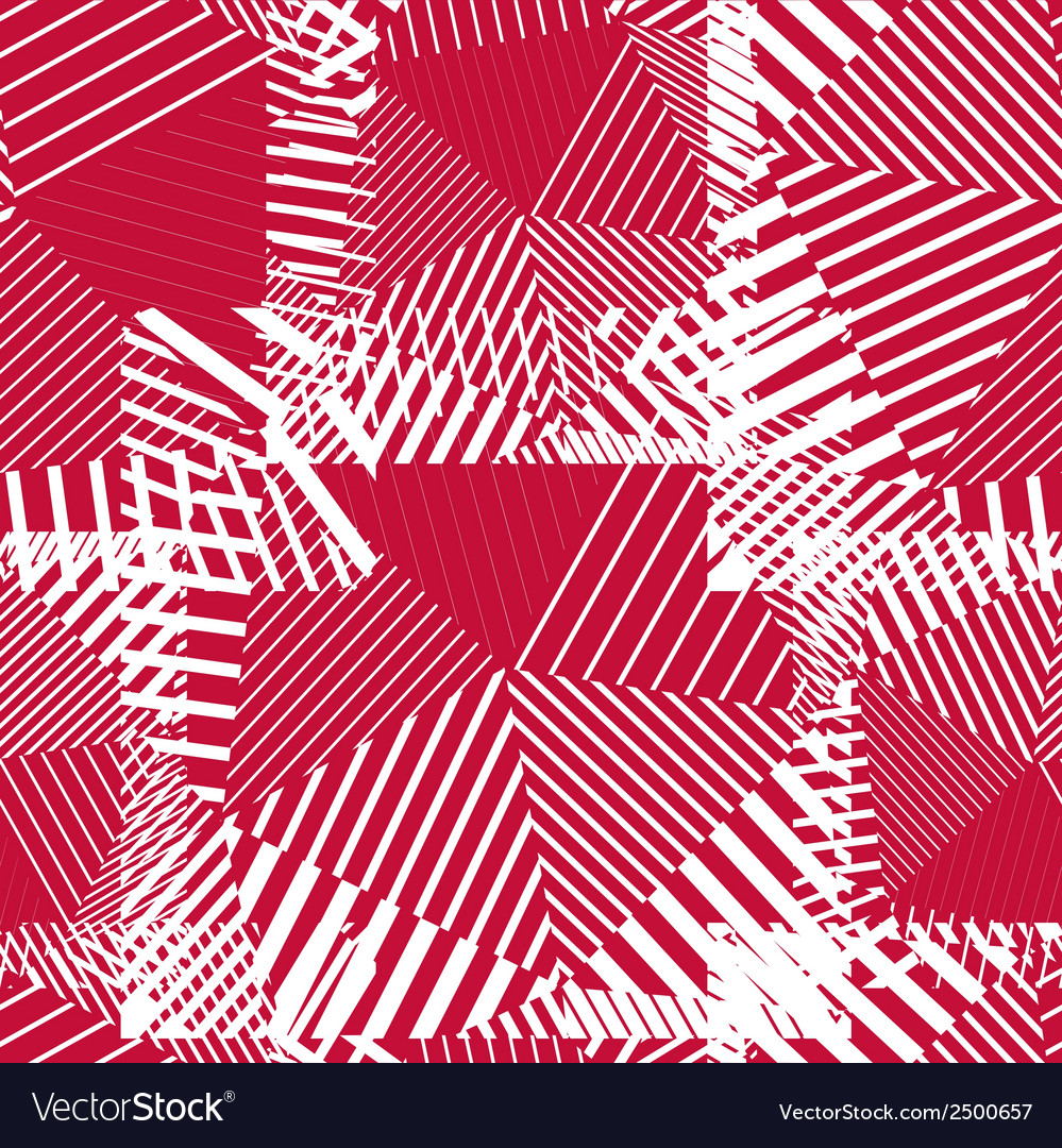 Abstract red lines seamless pattern psychedelic Vector Image