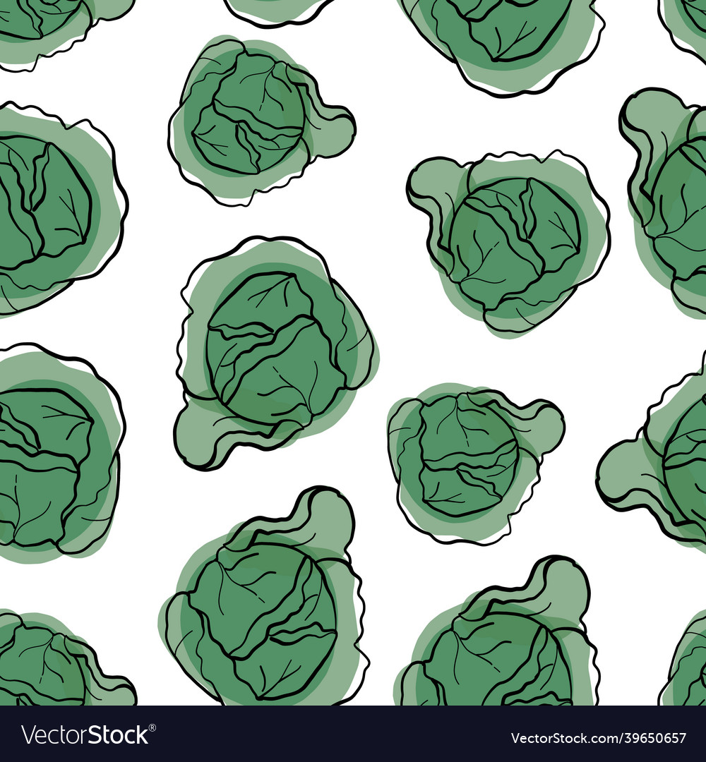Cabbage seamless pattern red endless Royalty Free Vector