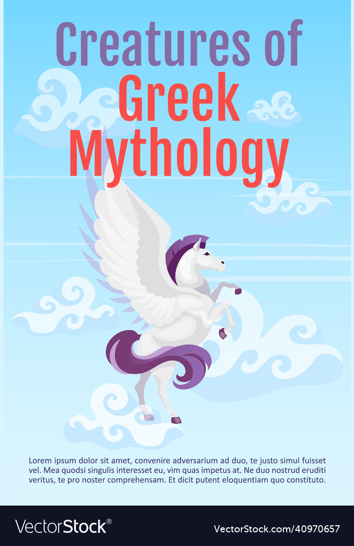 Creatures of greek mythology brochure template Vector Image