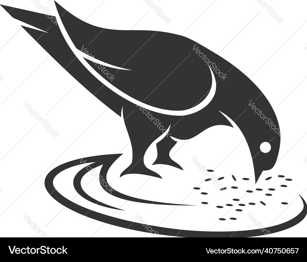 Dove pigeon eating icon template Royalty Free Vector Image
