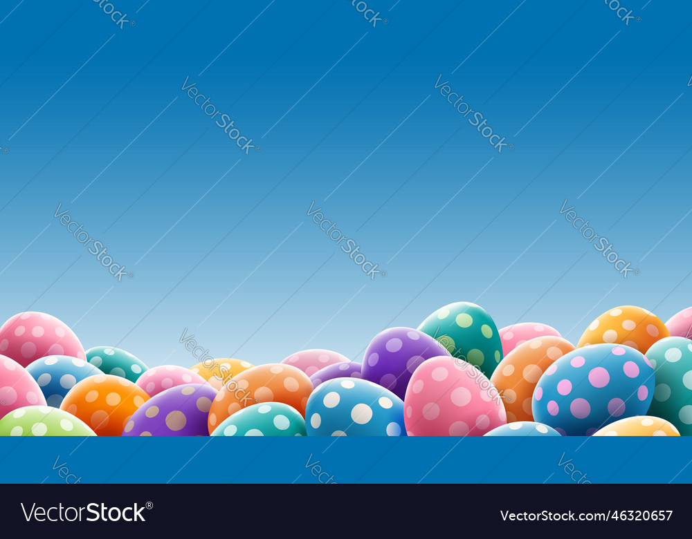Easter background with colored eggs Royalty Free Vector