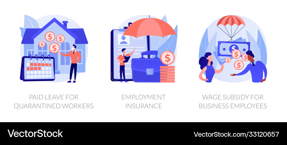 Governmental support for quarantined worker Vector Image