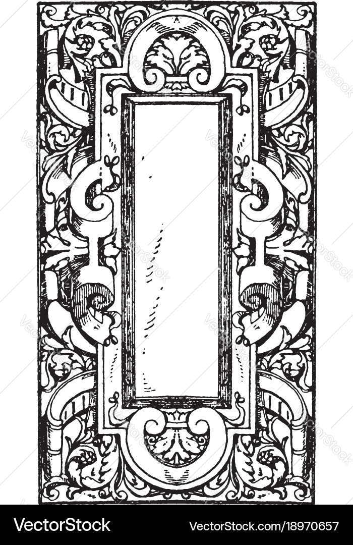 Modern french architectural frame has an oblong Vector Image