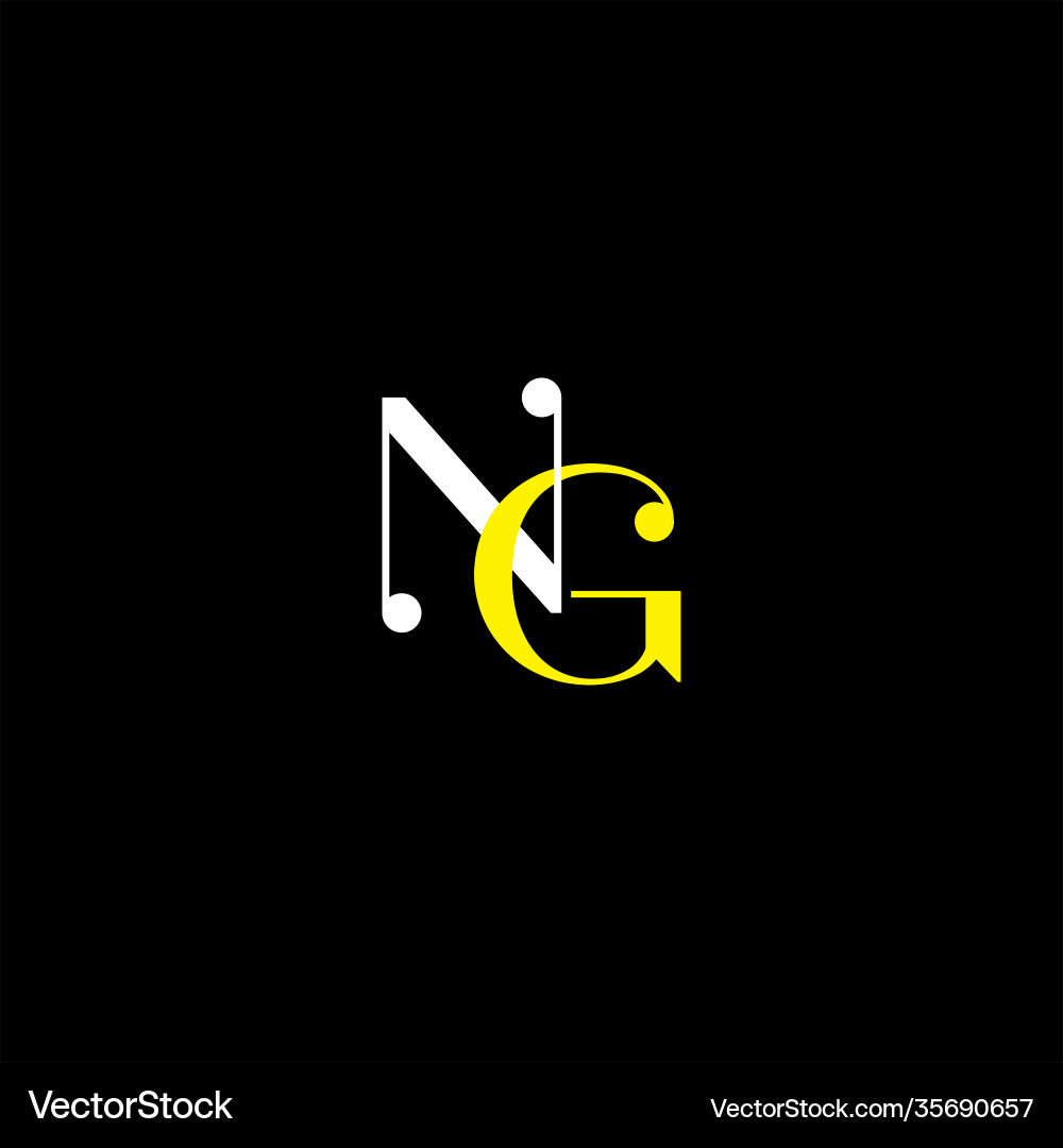 N g letter logo creative design on black color Vector Image