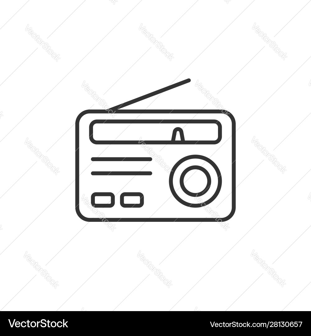 Radio icon in flat style fm broadcast on white Vector Image