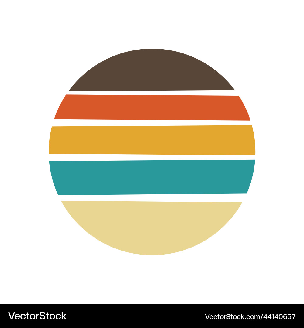 Retro sunset design vintage summer seaside Vector Image