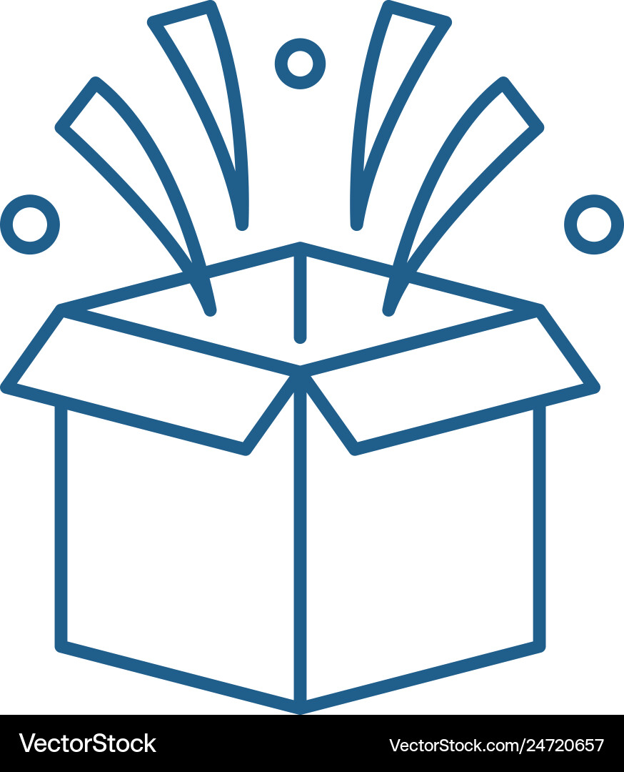 Surprise in box line icon concept in box Vector Image