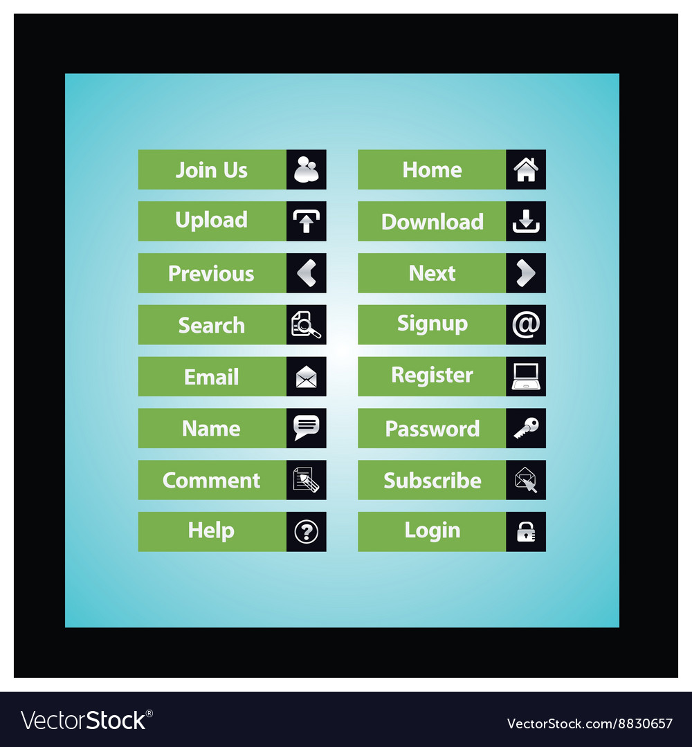 Web button set Royalty Free Vector Image - VectorStock