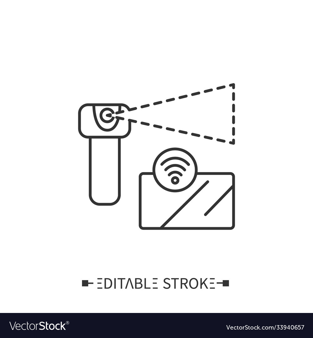 Wireless sensor line icon editable Royalty Free Vector Image