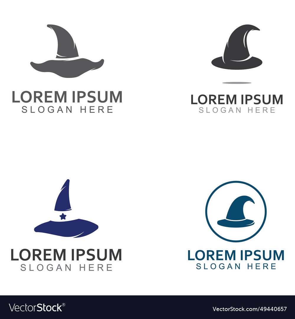 Wizard cap logo by using design concept template Vector Image